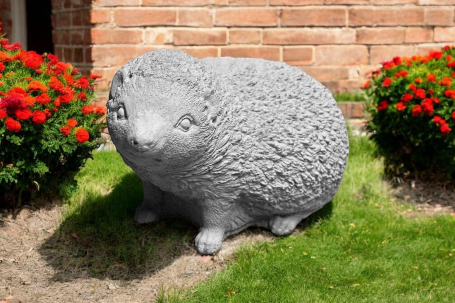 Realistic Hedgehog Statue 6" Yard Forest Animal Figurines, Concrete ...