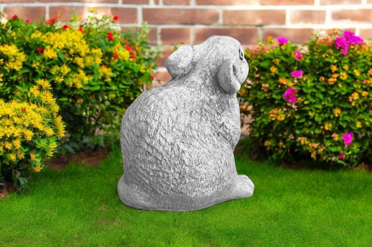Garden Mouse Figure 6" Concrete Sitting Mouse Statue, Yard Mouse ...