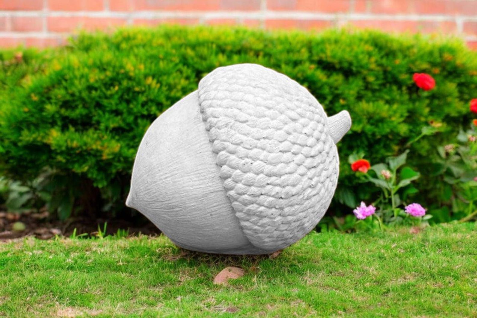 Concrete Acorn Figure 7" Realistic Acorn, Stone Garden Ornament, Acorn ...