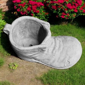 Yard Boot Planter Statue 8" Concrete Flowers Pot Figurine, Cement Old ...