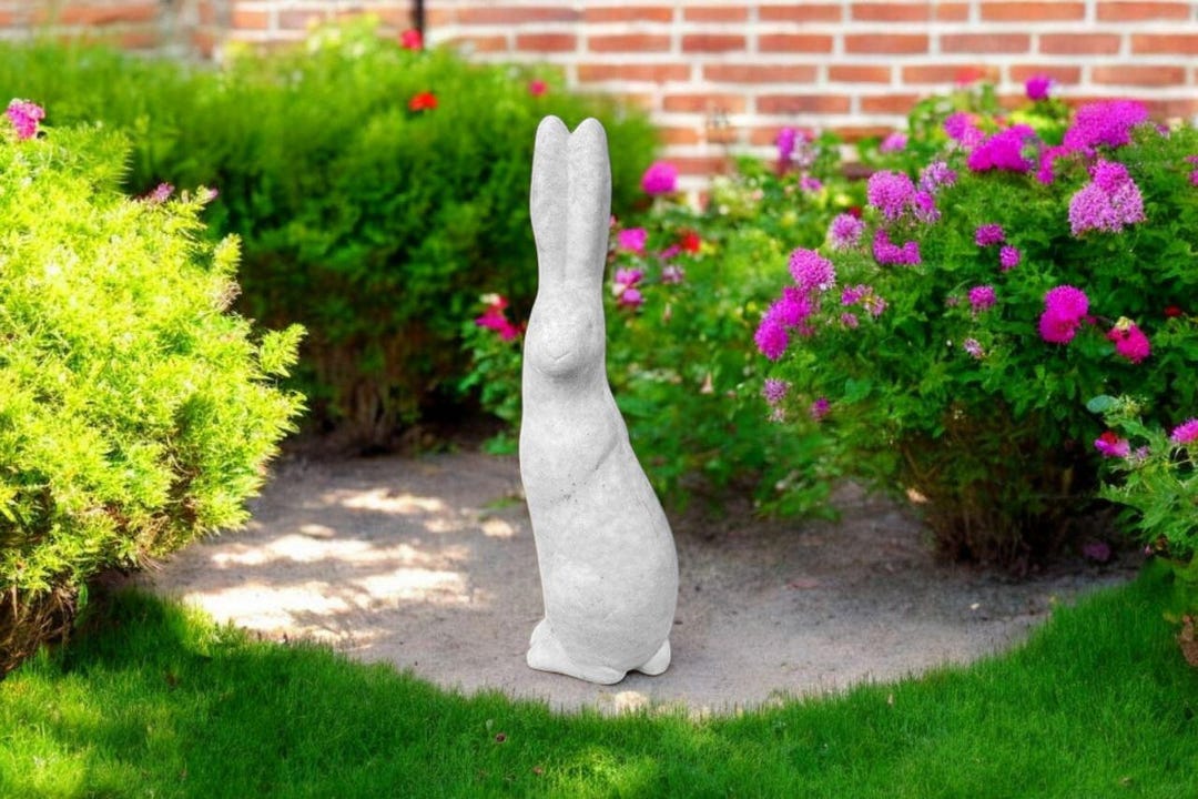 Beton Rabbit Sculpture 16" Outside Bunny Decoration, Solid Animal Idea ...