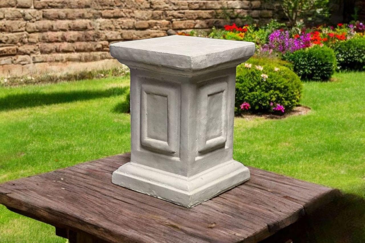 Concrete Tall Pedestal 14" Outside Stone Decoration, Lawn Ornament ...
