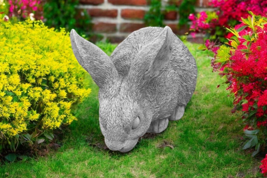 Realistic Bunny Figure 6" Garden Rabbit Statue, Backyard Wild Animal ...