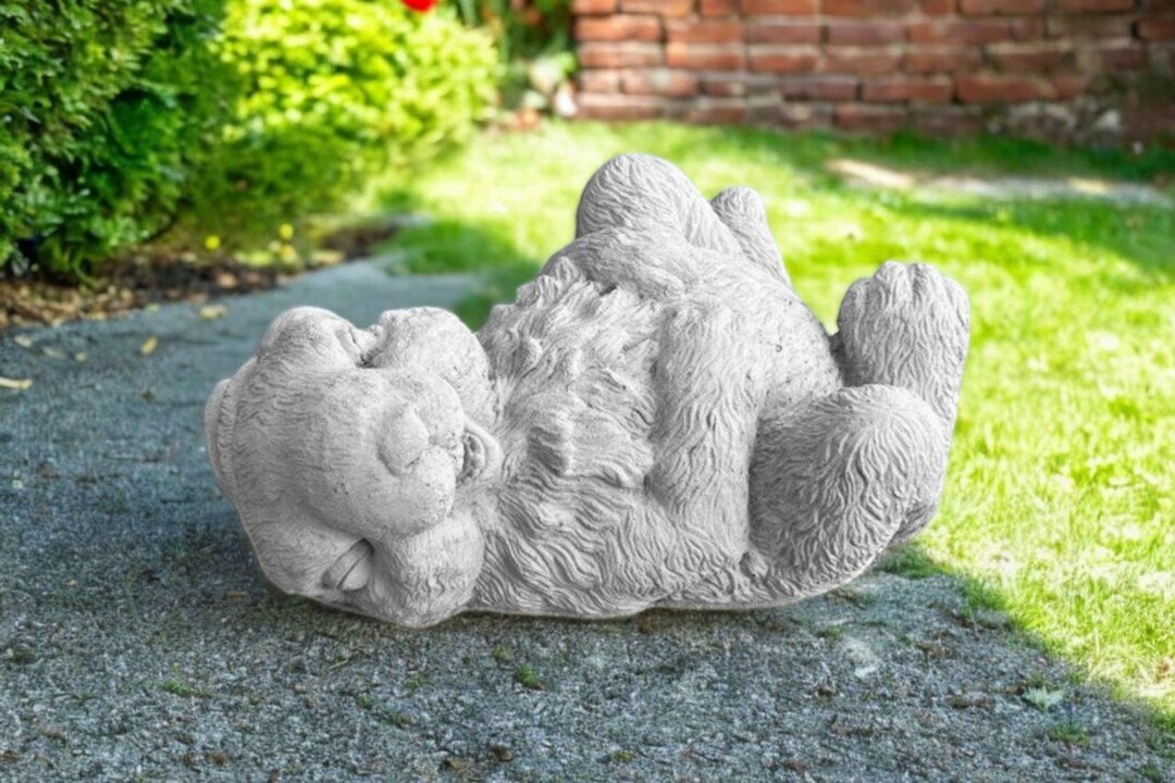 Garden Laying Rabbit on Back Figure, Concrete Lawn Rabbit Statue, Home ...