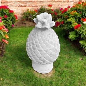 Massive Pineapple Sculpture 18" Yard Tropical Fruit Statue, Detailed ...