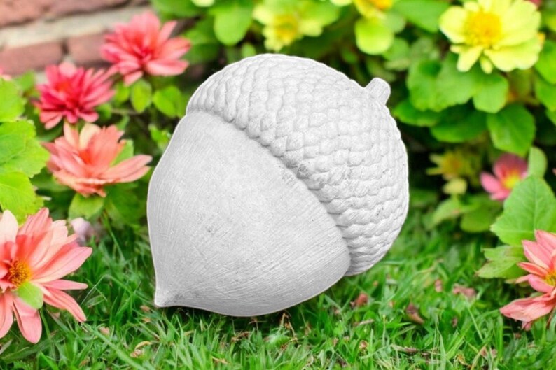 Concrete Acorn Figure 7" Realistic Acorn, Stone Garden Ornament, Acorn ...