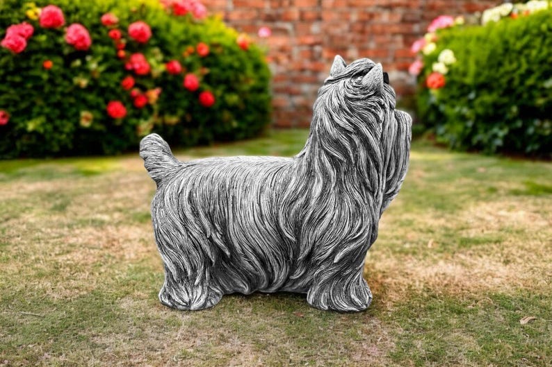 Yard Yorkshire Terrier Figure 10" Painted Standing Yorkie Statue ...