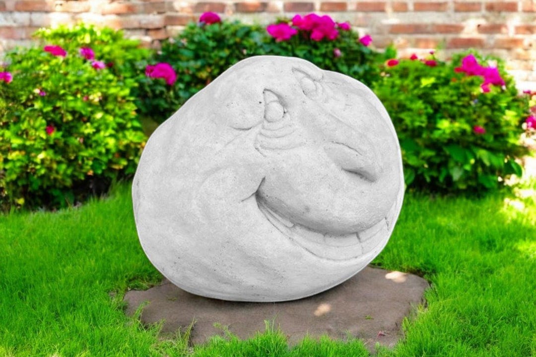 Outdoor Rock Face 4" Yard Stone Rock Decoration, Garden Face Ornament ...