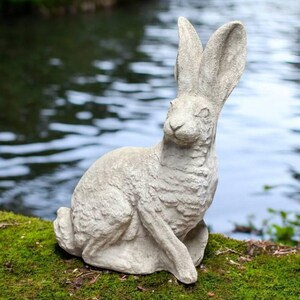 Stone Rabbit Sculpture 13" Garden Animal Decoration, Rabbit Lover Gift ...