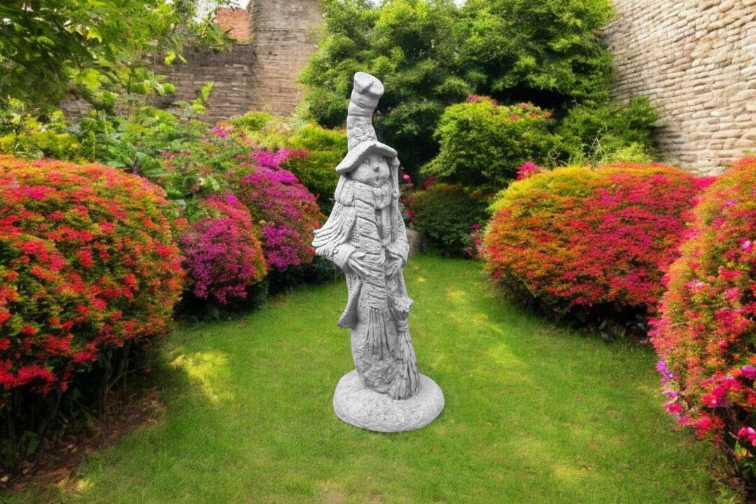Concrete Snowman on Base 13" Stone Garden Decoration, Outdoor Beton ...