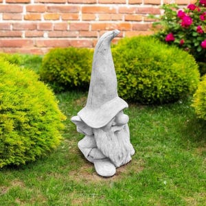 Standing Gnome Figure 12" Forest Outdoor Decor, Small Gnome Sculpture ...