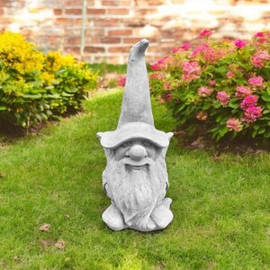 Standing Gnome Figure 12" Forest Outdoor Decor, Small Gnome Sculpture ...