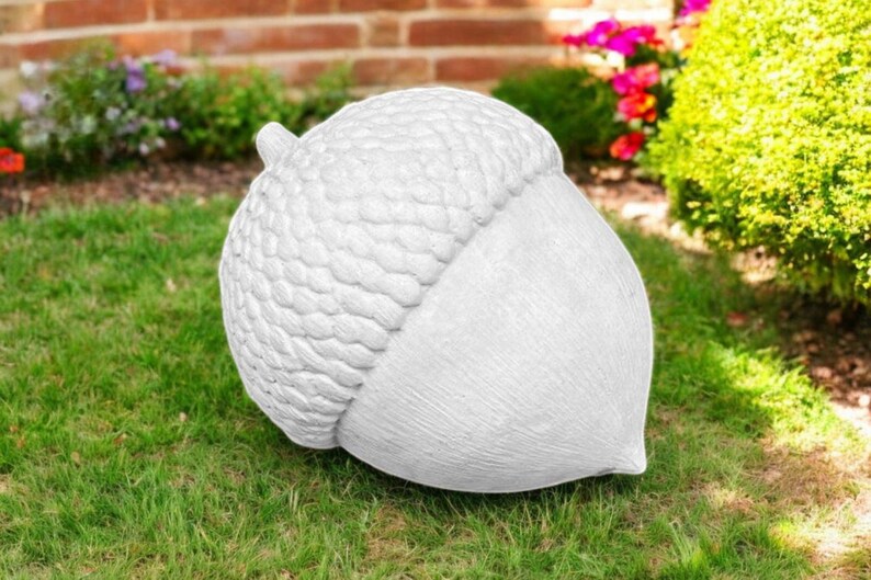 Concrete Acorn Figure 7" Realistic Acorn, Stone Garden Ornament, Acorn ...