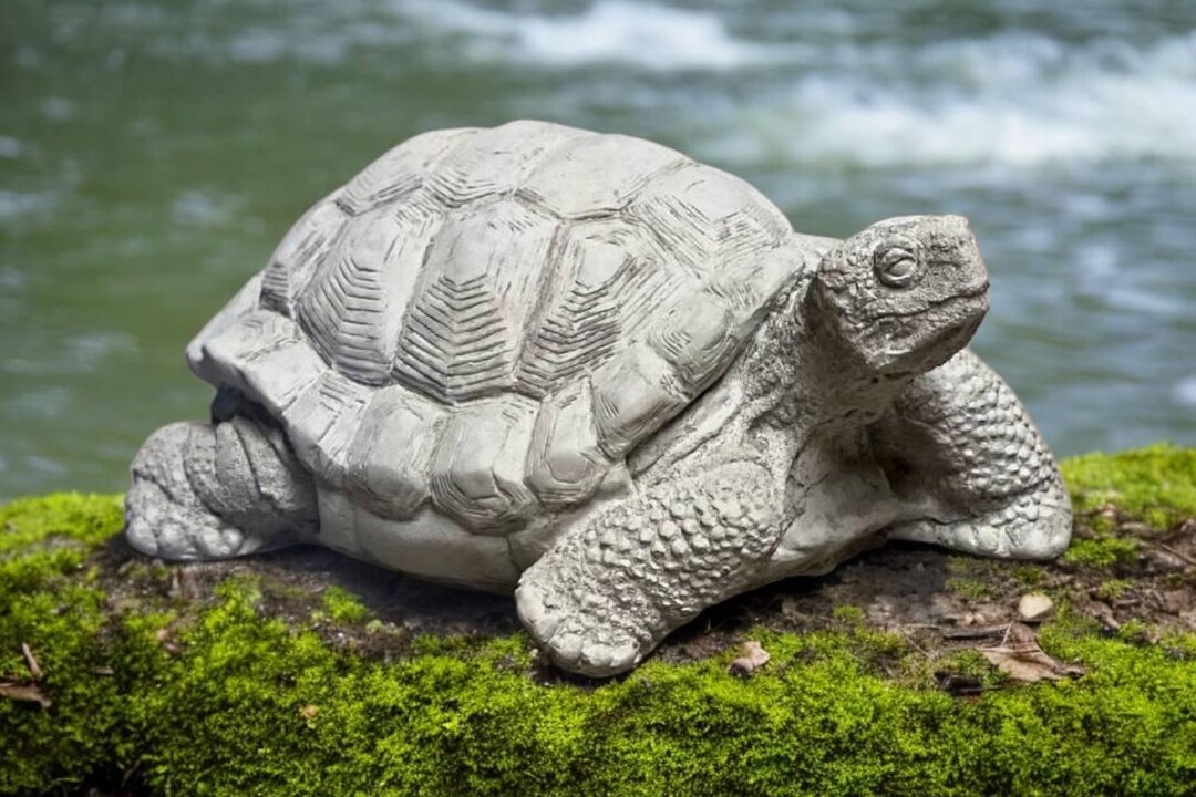 Yard Turtle Figure 6" Concrete Turtle, Pond Decoration, Turtle Statue ...