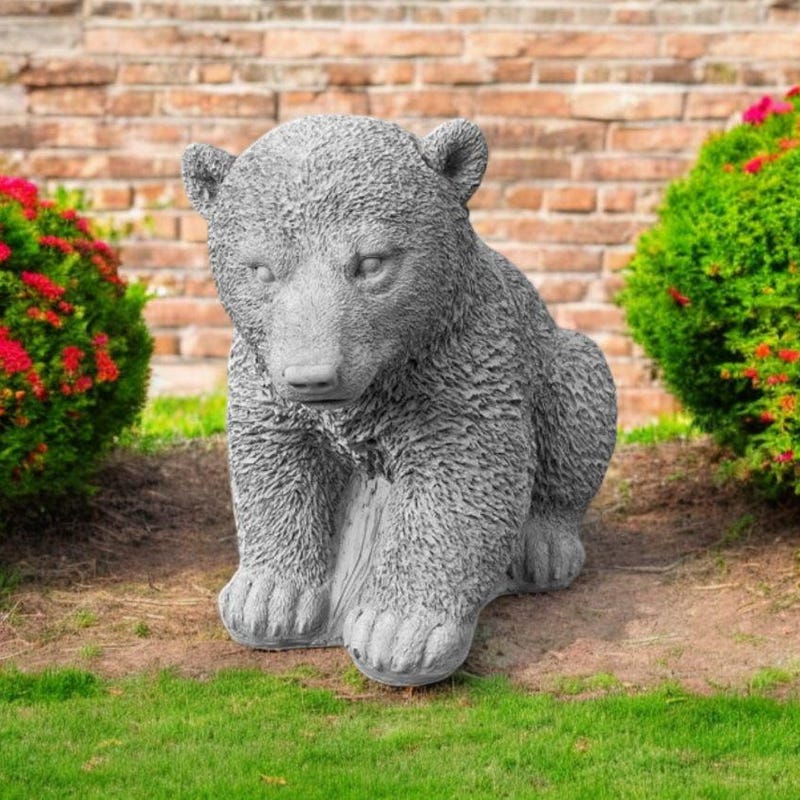Concrete Bear Statue - Etsy