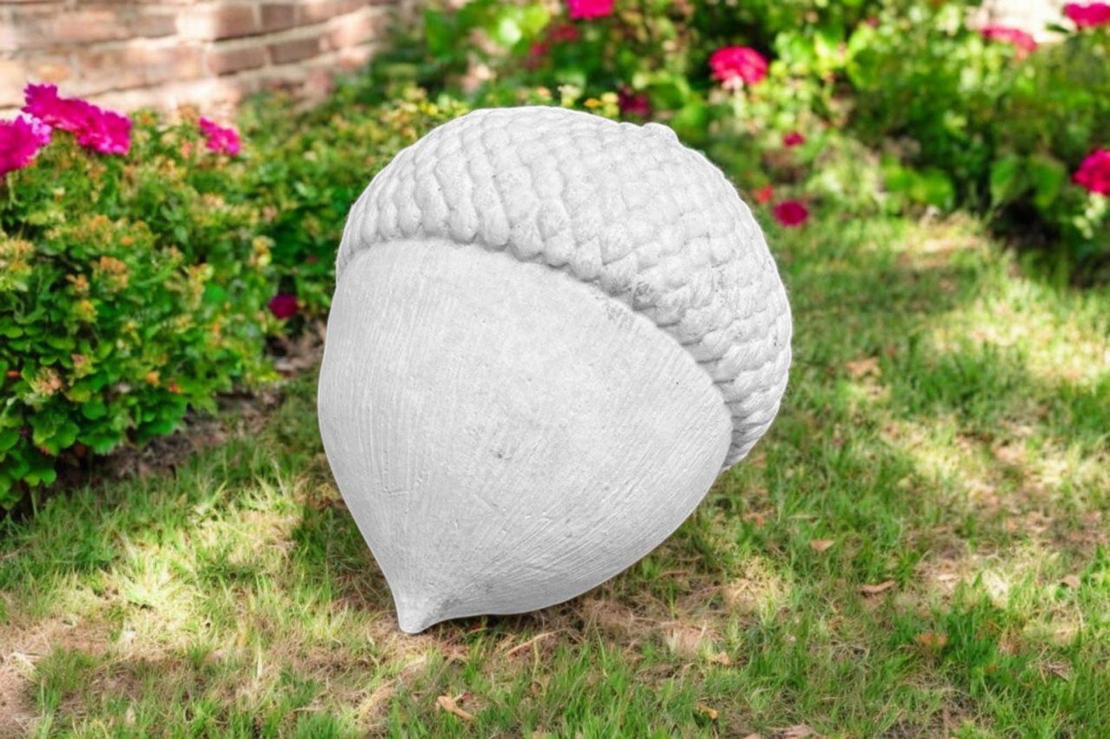 Concrete Acorn Figure 7" Realistic Acorn, Stone Garden Ornament, Acorn ...