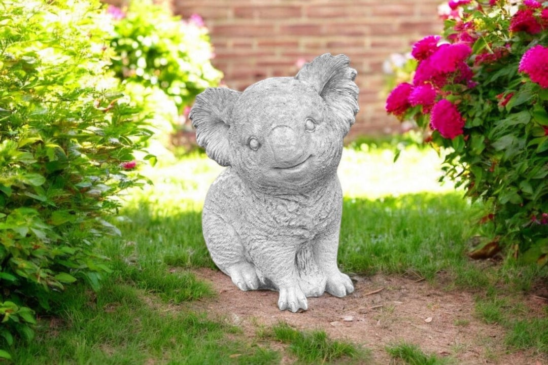 Garden Koala Sculpture 10" Stone Kangaroo Bear Statue, Lawn Koala ...