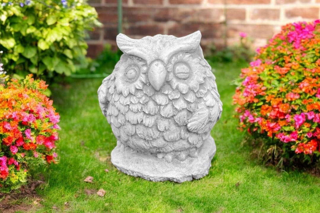Realistic Owl Bubba Figure 7" Standing Wild Bird Statue, Outdoor Night ...