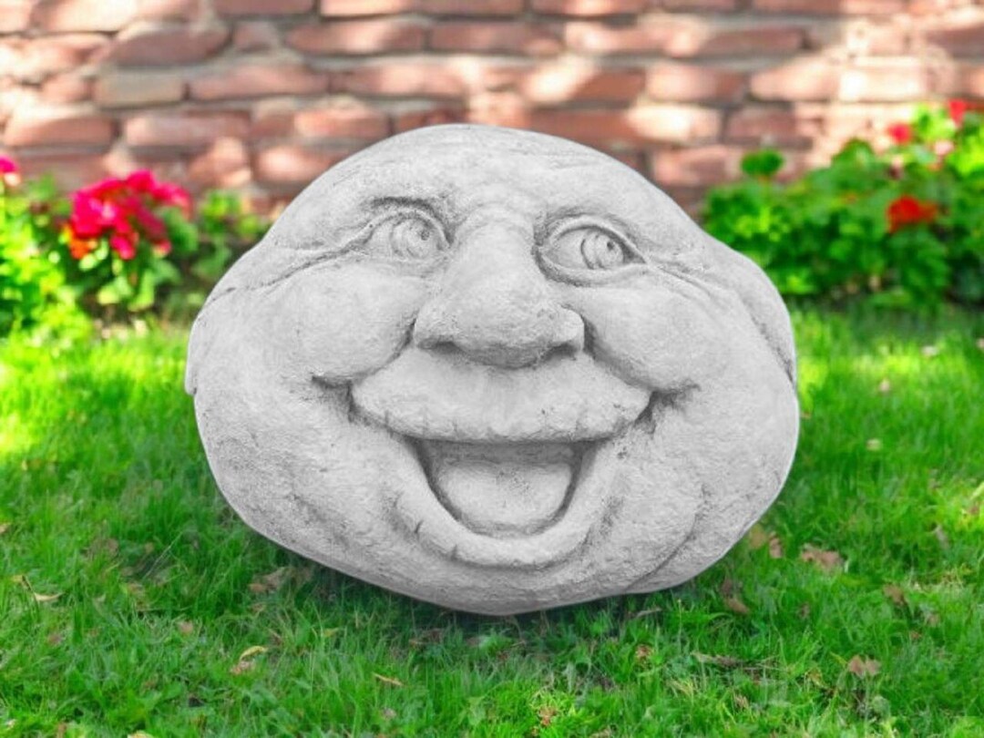 Grandpa Rock Sculpture 5" Stone Lawn Decoration, Outside Rock Idea ...