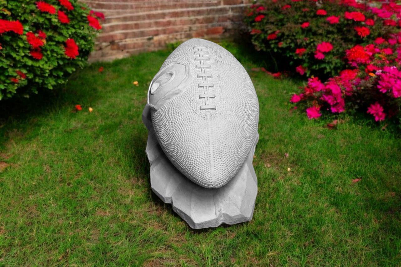 Soccer Ball on Base Statue 5", Garden Football Ball Figure, Cement Gift ...
