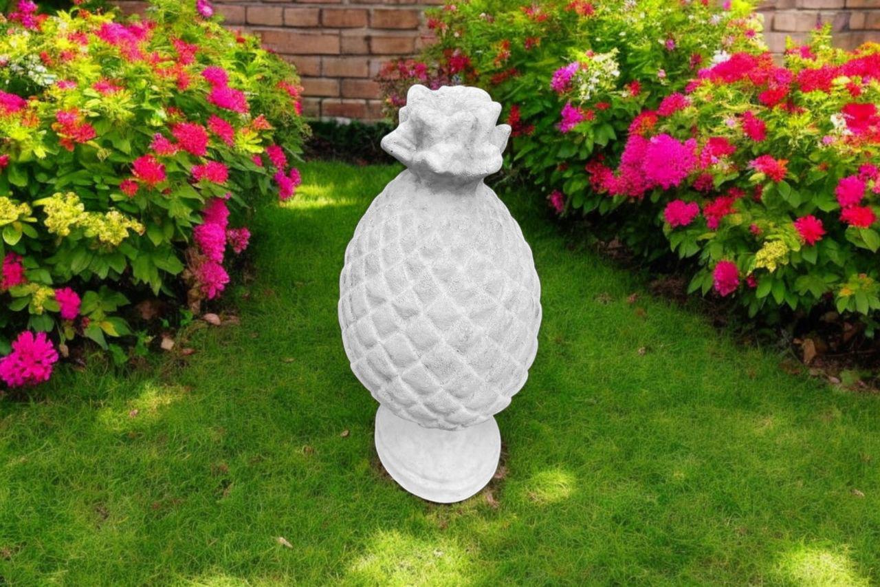 Massive Pineapple Sculpture 18" Yard Tropical Fruit Statue, Detailed ...