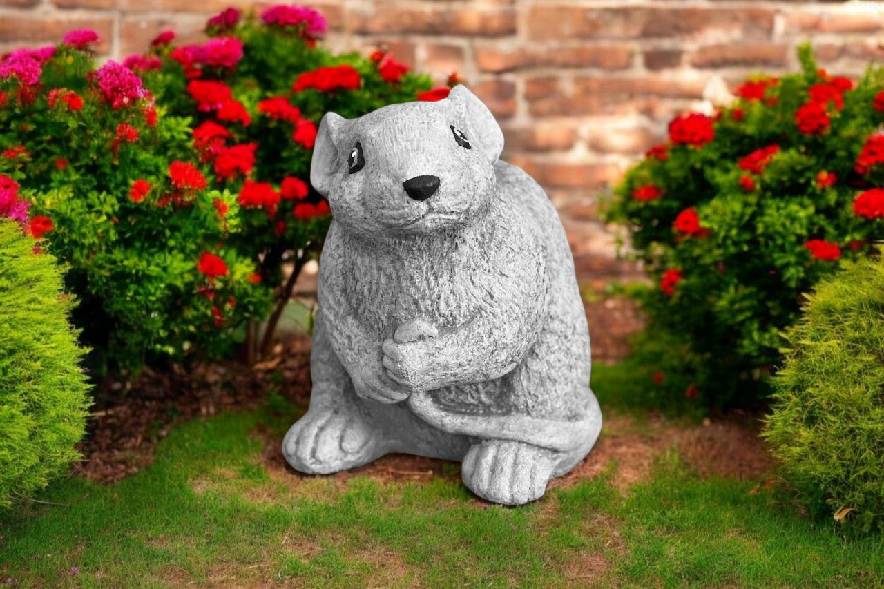 Garden Mouse Figure 6" Concrete Sitting Mouse Statue, Yard Mouse ...