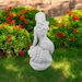 Garden Mermaid Figure 24" Concrete Sitting Girl on Stand Statue ...