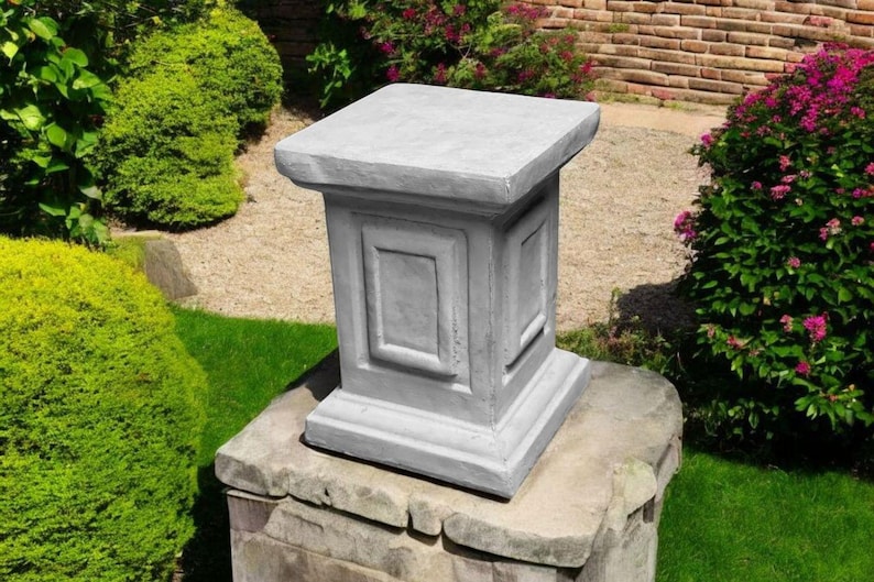 Concrete Tall Pedestal 14" Outside Stone Decoration, Lawn Ornament ...