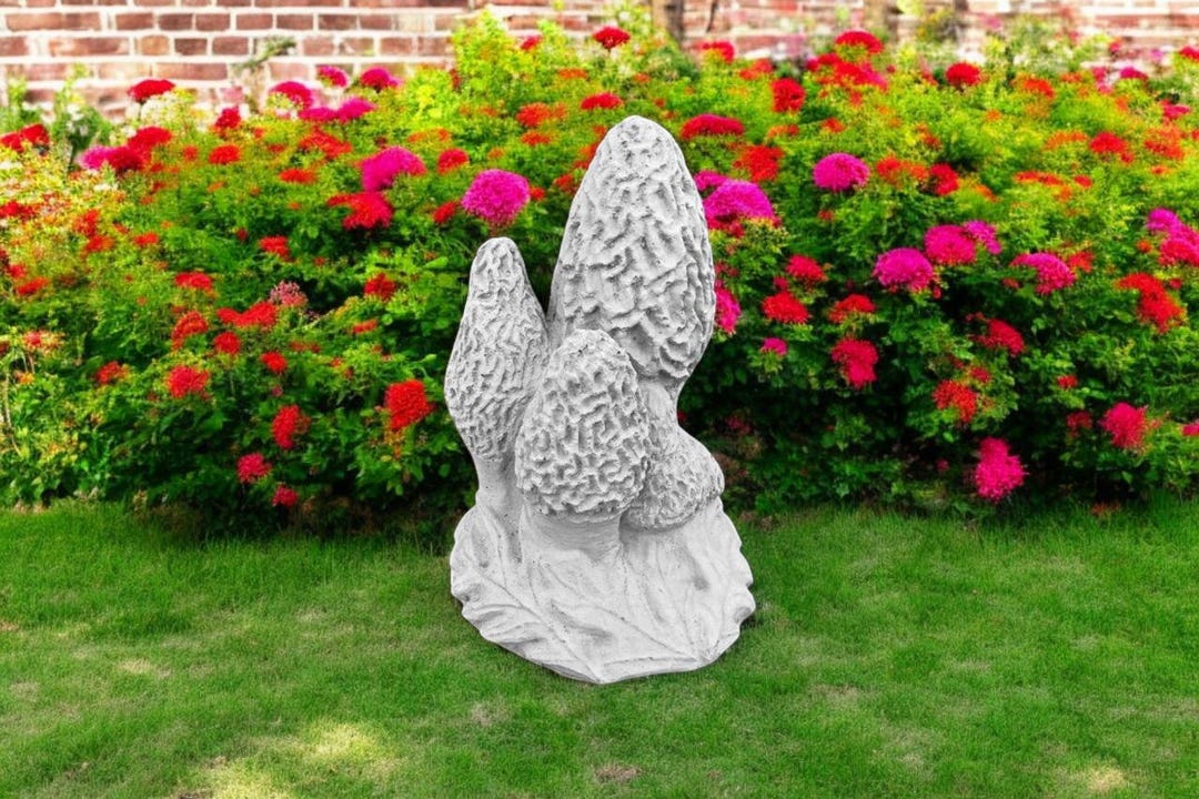 Lawn Toadstool Sculpture 9" Backyard Forest Mushrooms, Morel Decoration ...