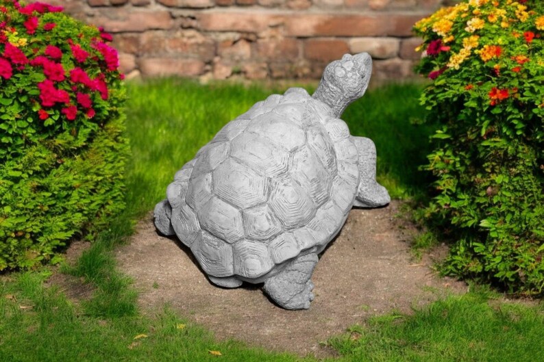 Concrete Turtle Sculpture 6 Water Turtle Figure, Outdoor Decor, Ocean ...