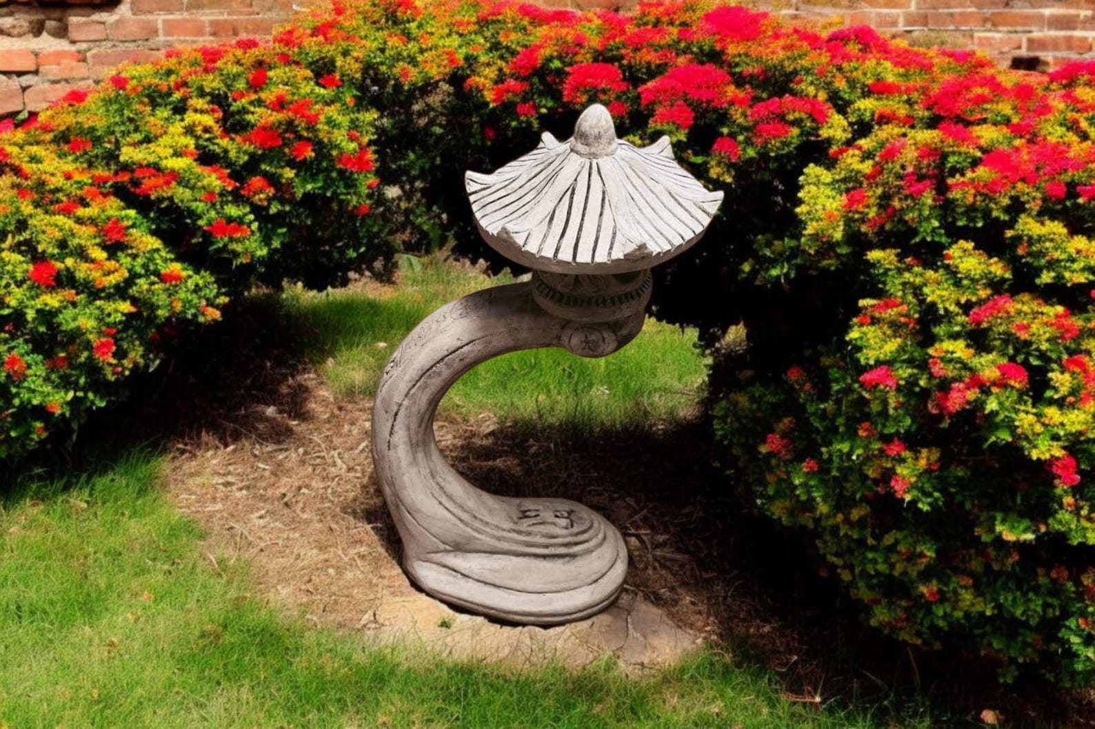 Cement Lantern Figure 28" Outdoor Asian Sculpture, Zen Chinese Style ...