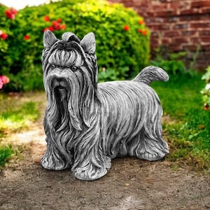Yard Yorkshire Terrier Figure 10" Painted Standing Yorkie Statue ...