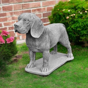Cement Beagle Dog Figure 16" Large Beagle Massive Sculpture, Concrete ...