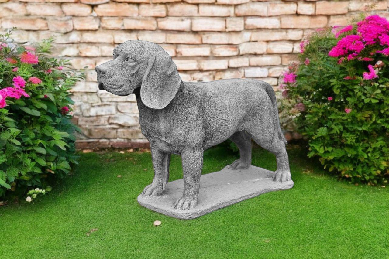 Cement Beagle Dog Figure 16" Large Beagle Massive Sculpture, Concrete ...