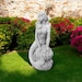 Garden Mermaid Figure 24" Concrete Sitting Girl on Stand Statue ...