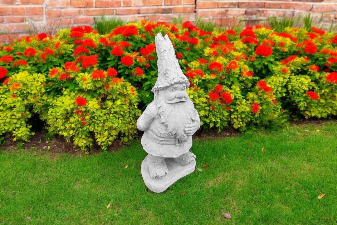 Garden Gnome Sculpture 20" Backyard Dwarf Ornament, Lawn Gnome ...