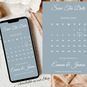 Classy Save the Date, Calendar Save the Date With Photo, Mobile Save ...