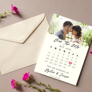 Classy Save the Date, Calendar Save the Date With Photo, Mobile Save ...