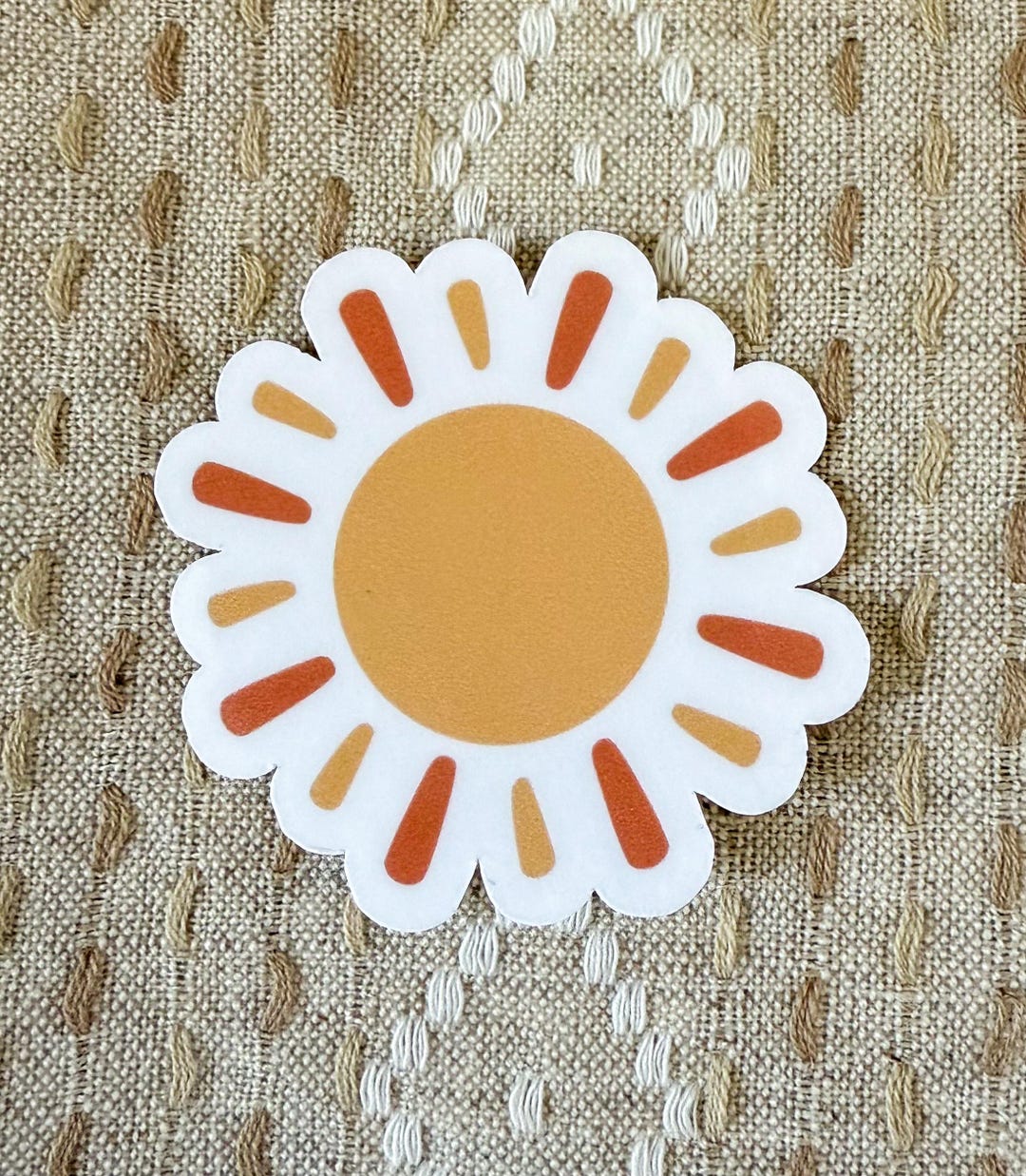 Happy Vintage Boho Sun Sticker - Water Bottle Notebook & Laptop Sticker ...