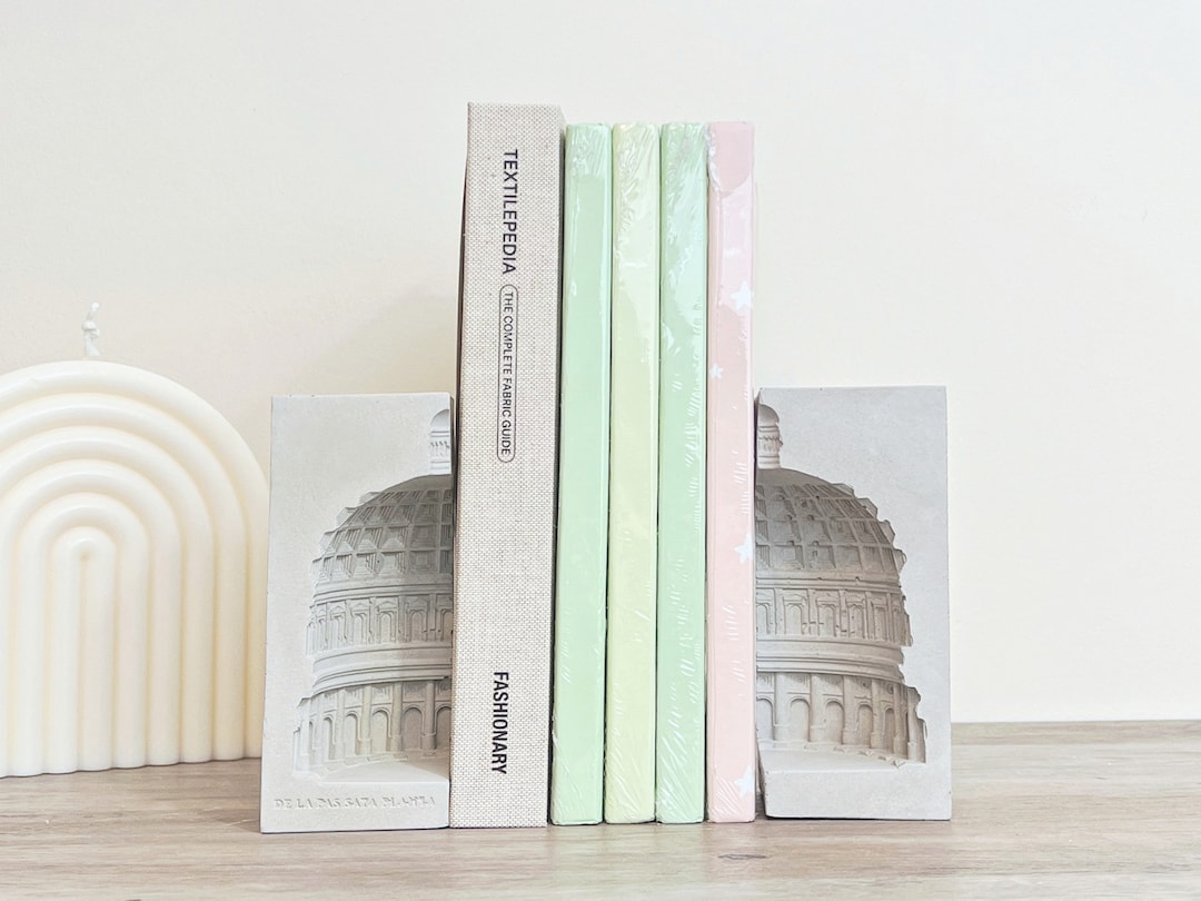 Concrete Bookends: Roman Architecture Book Ends for Home Library, Rome ...