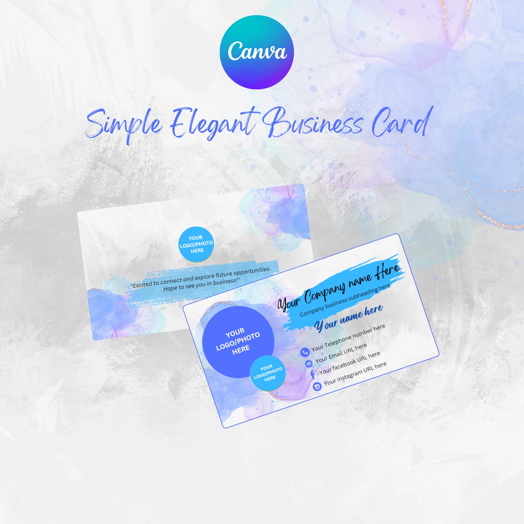 Business Card Template Editable With Dual Photos, Includes a Printing ...