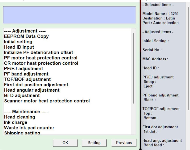 Epson L1210, L3210, L3250, L3251, L3260 and L5290 Resetter Software 6 in 1 Software Resetter - Etsy