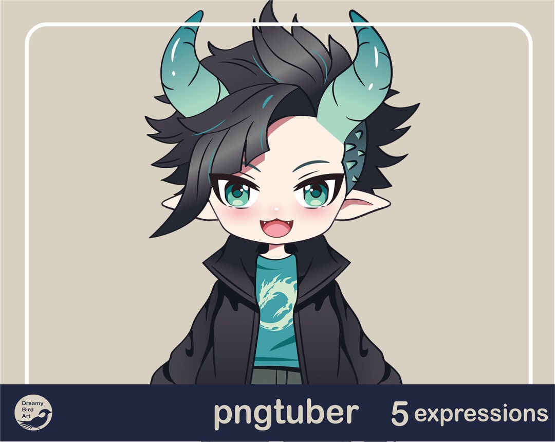 Pngtuber Model - Premade Pngtuber Avatar - Chibi Boy Pngtuber - Chibi ...