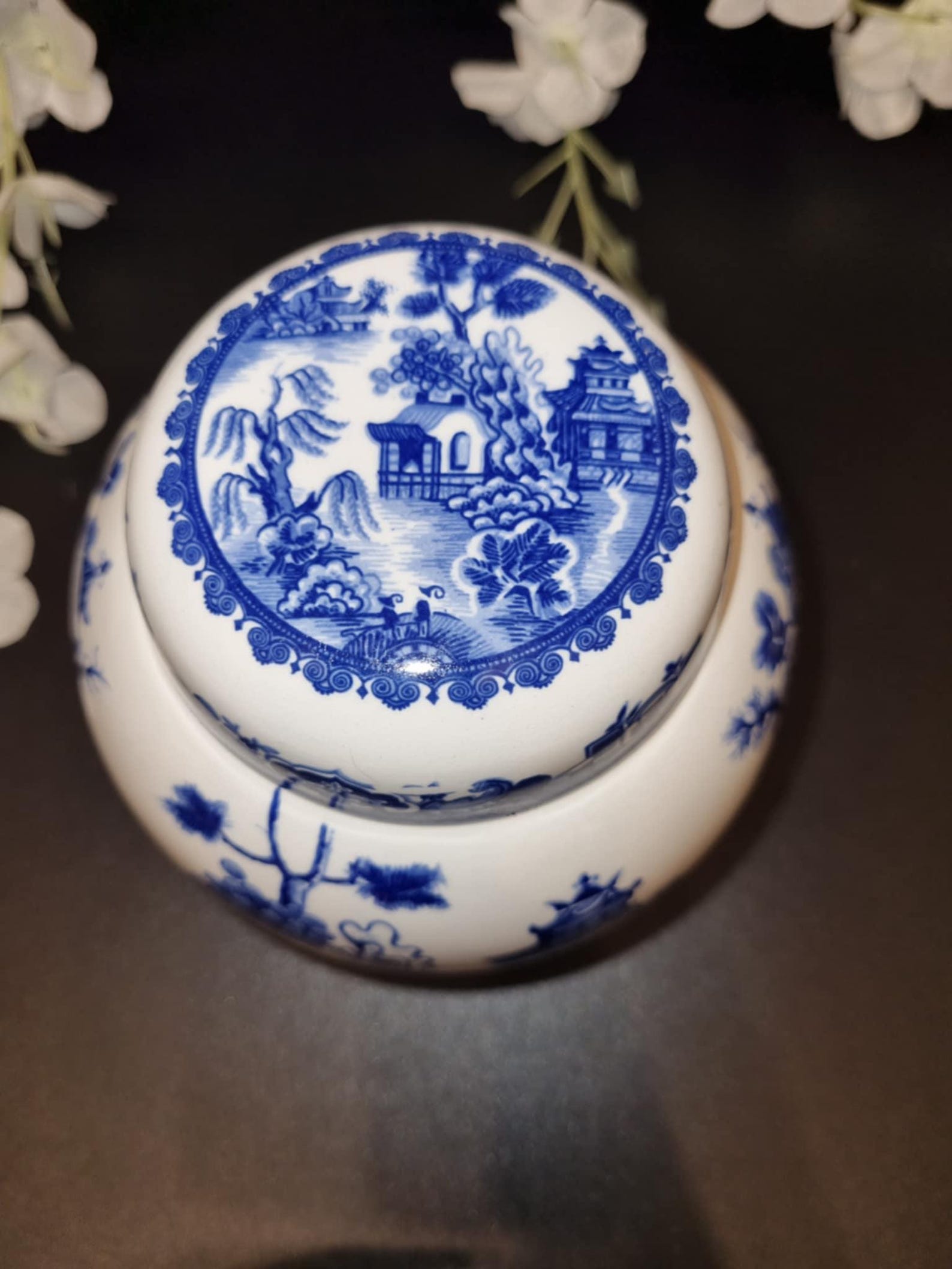 Royal Cauldon Blue and White Vintage Ginger Jar - Porcelain Storage Jar ...