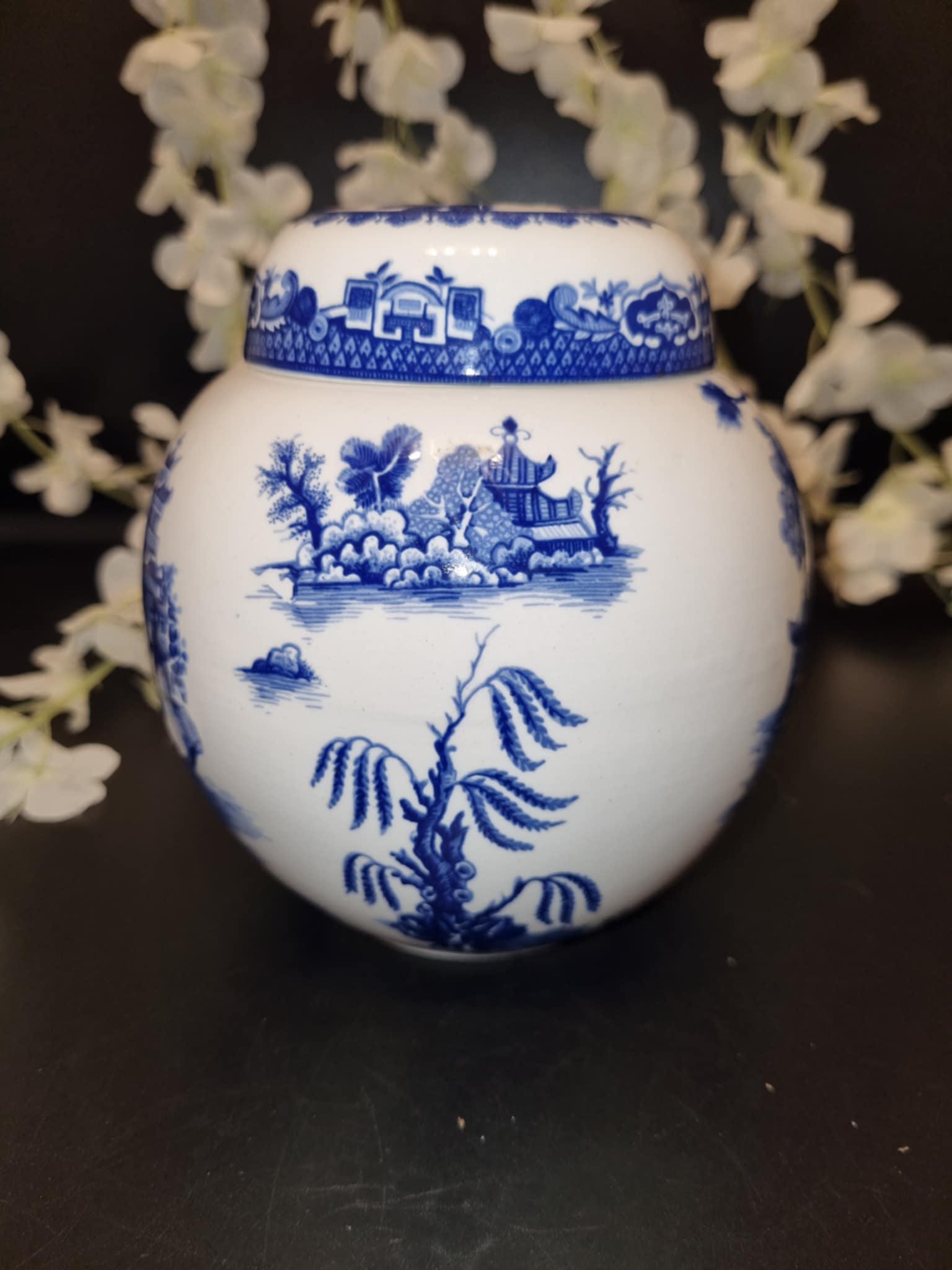 Royal Cauldon Blue and White Vintage Ginger Jar - Porcelain Storage Jar ...