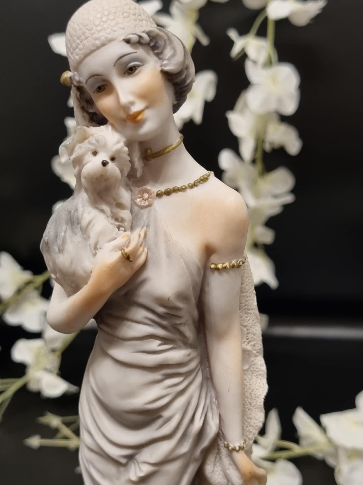Vintage A. Belcari ''dear'' 1987 Italian Figure Lady Carrying a Dog - Etsy