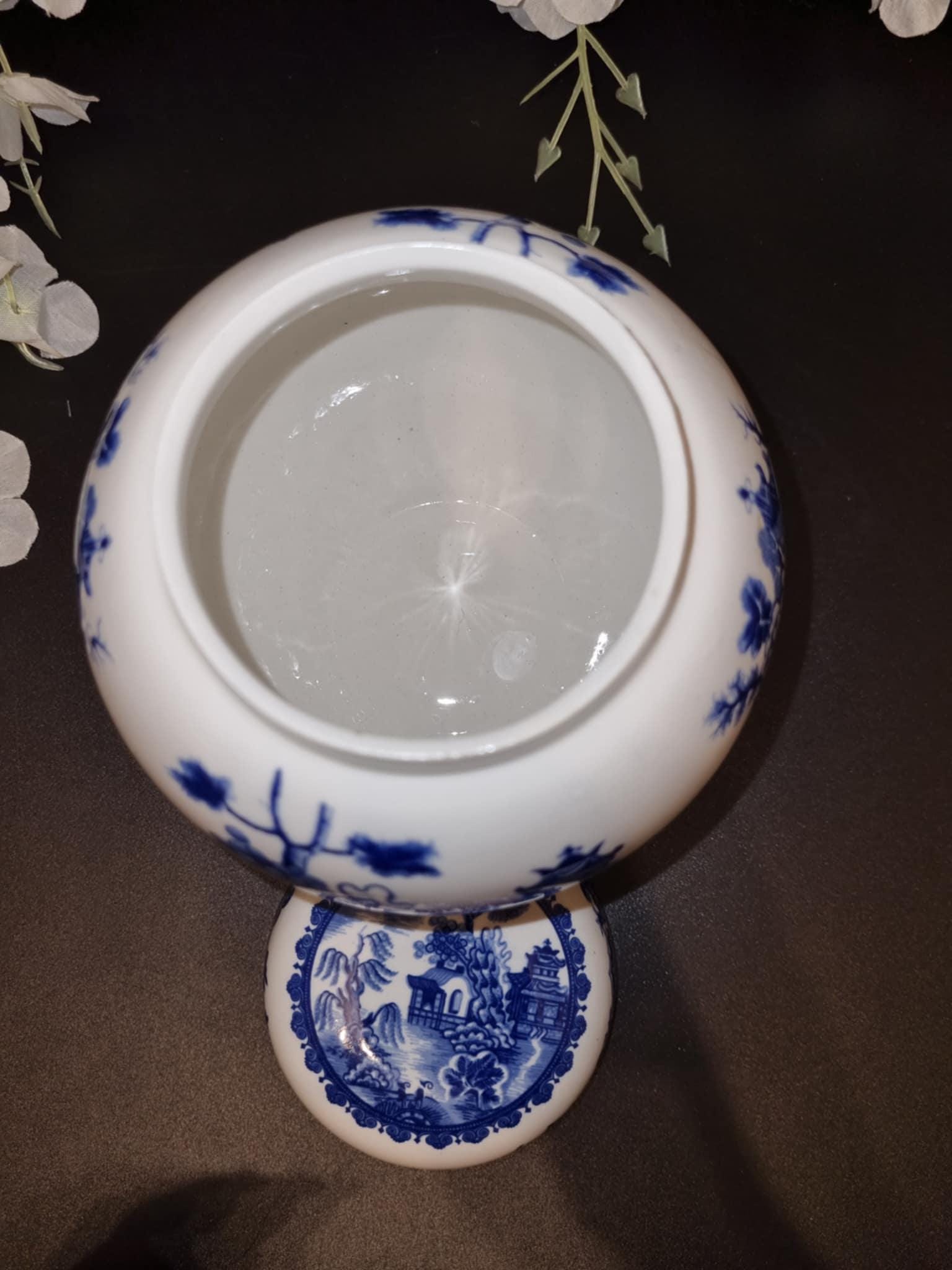 Royal Cauldon Blue and White Vintage Ginger Jar - Porcelain Storage Jar ...