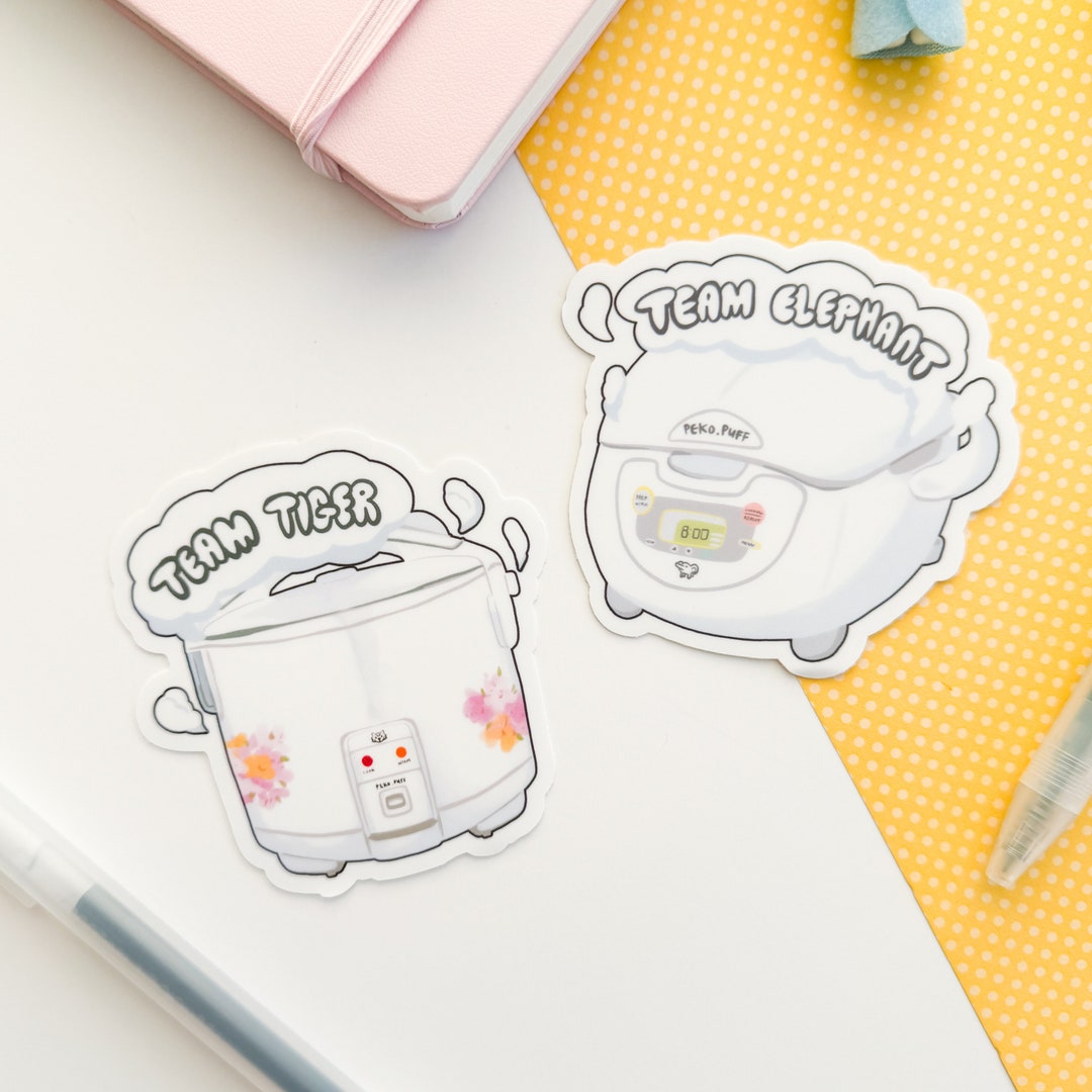 Nostalgic Asian Rice Cooker Thick Vinyl Waterproof Stickers | Tiger and ...