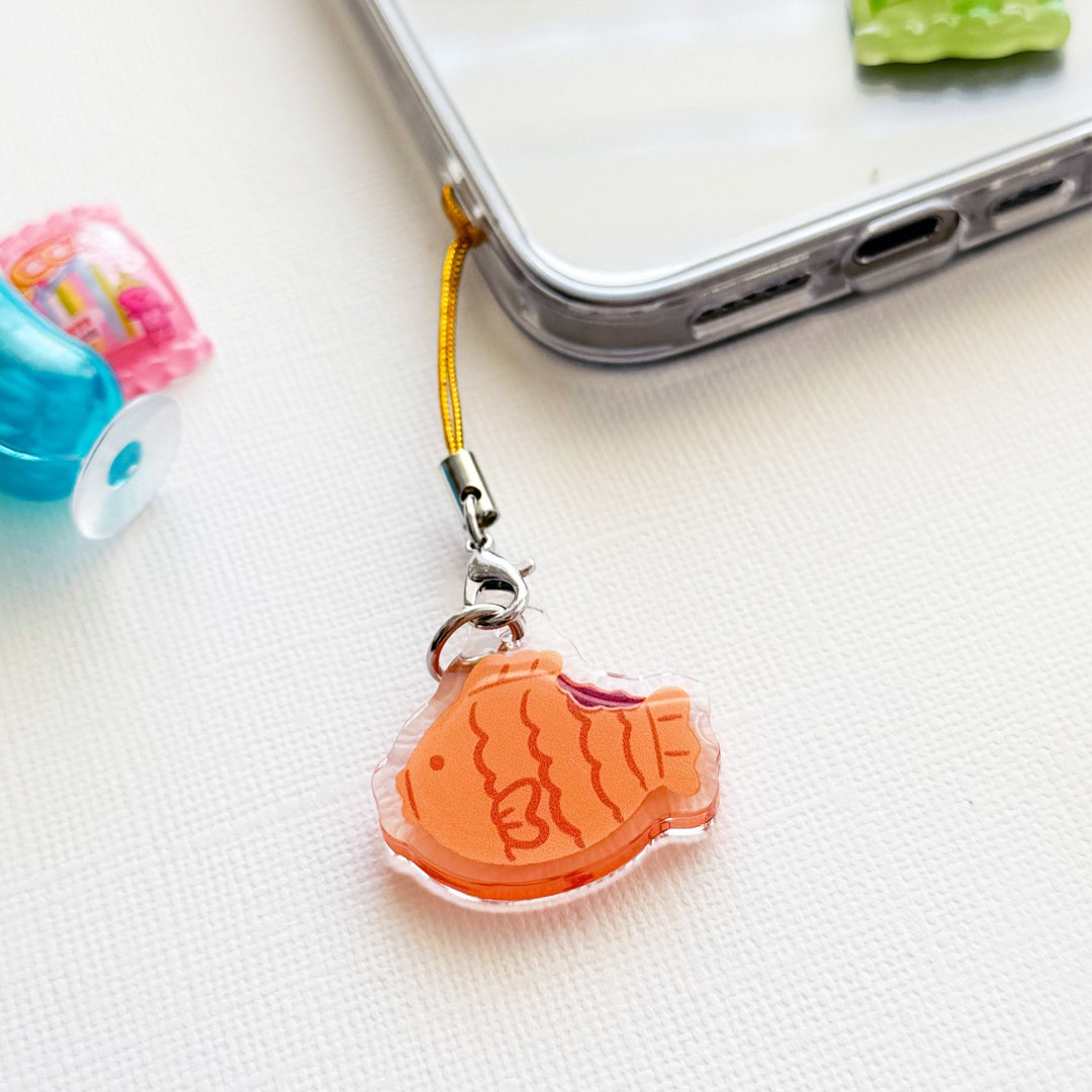 Taiyaki Japanese Fish-shaped Dessert Acrylic Phone Charm Keychain With ...