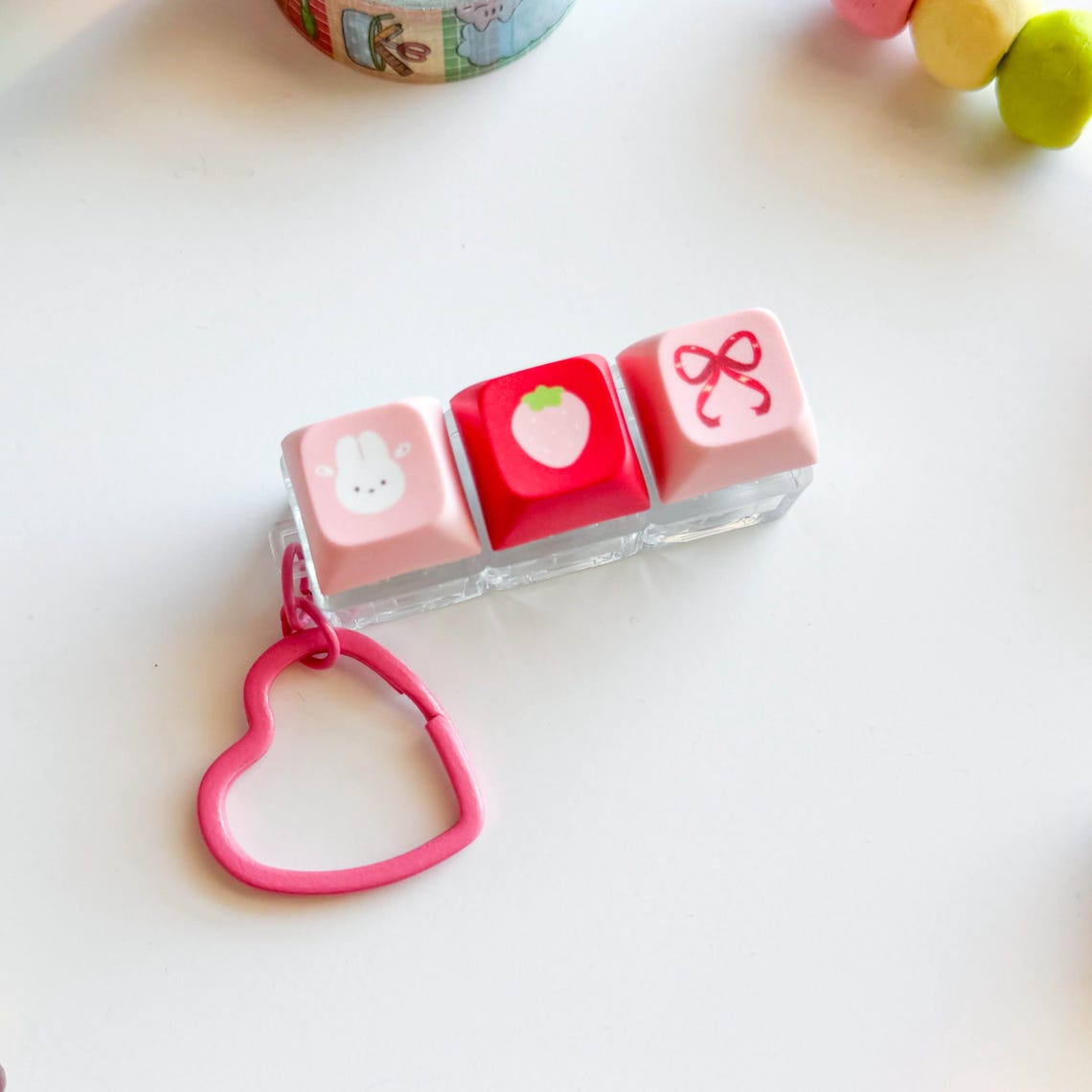 Coquette Clicky Keyboard Keychain Light up Fidget - Etsy